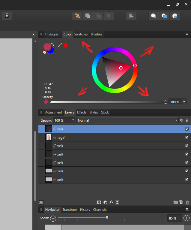 Color Panel (Wheel, Boxes etc) Resizing - Pre-V2 Archive of Affinity on ...