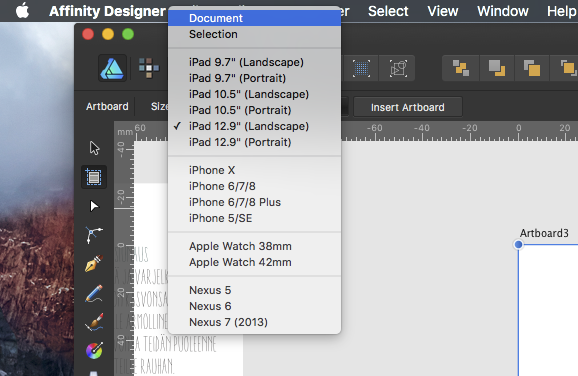 Artboard size limited to apple devices - Pre-V2 Archive of Desktop Questions (macOS and Windows ...