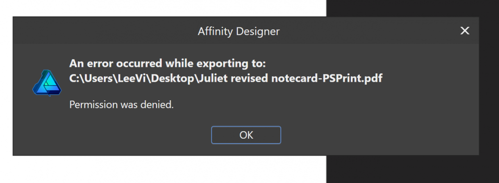 permission denied message(s) - Pre-V2 Archive of Desktop Questions (macOS and Windows ...
