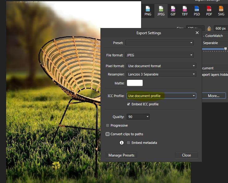 [AP] exporting images - colour profile problem - Pre-V2 Archive of Desktop Questions (macOS and ...