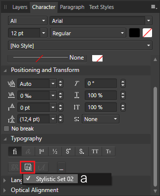 [1.7.0.57 β] Stylistic Sets button doesn't allow to disable Set ...