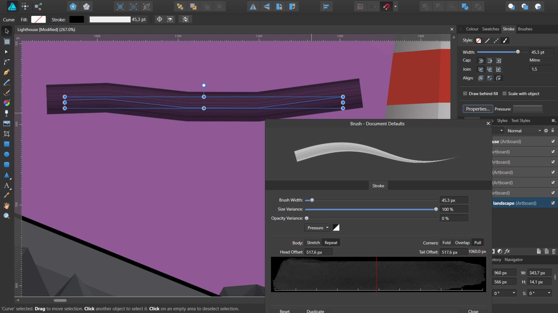 Gradient Line brushstroke Width Pre V2 Archive Of Affinity On Desktop