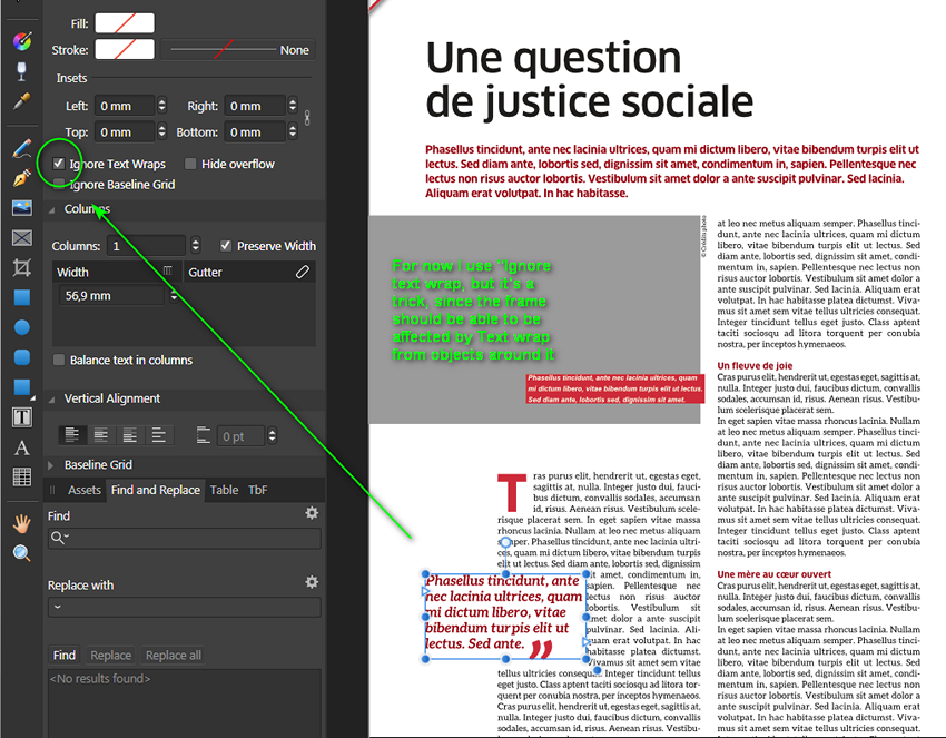Text wrap affect frames out of the zone expected - [ARCHIVE] Publisher beta on Windows threads ...