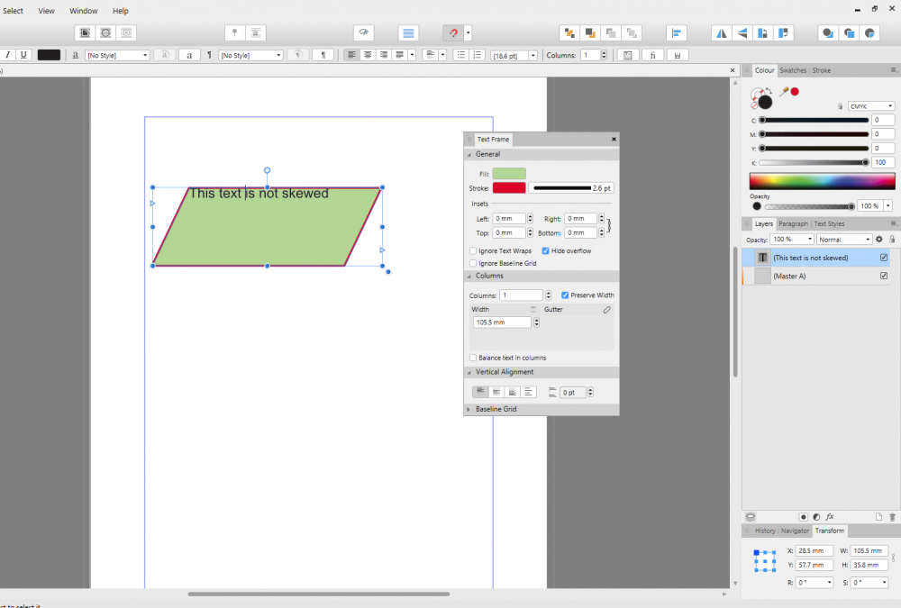 Can I create a skewed frame with unskewed text? - Pre-V2 Archive of Desktop Questions (macOS and ...