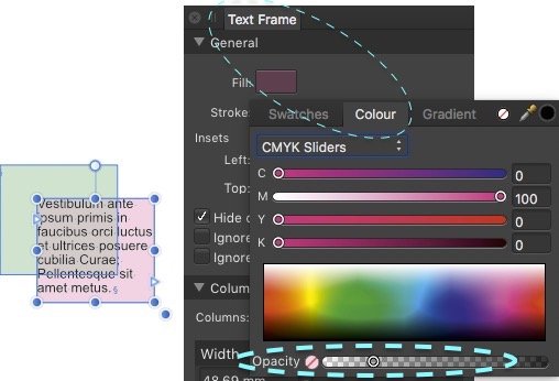 v1.7.1 - Bug - Missing Opacity number on Text Frame and Tables Fill - V1 Bugs found on macOS ...