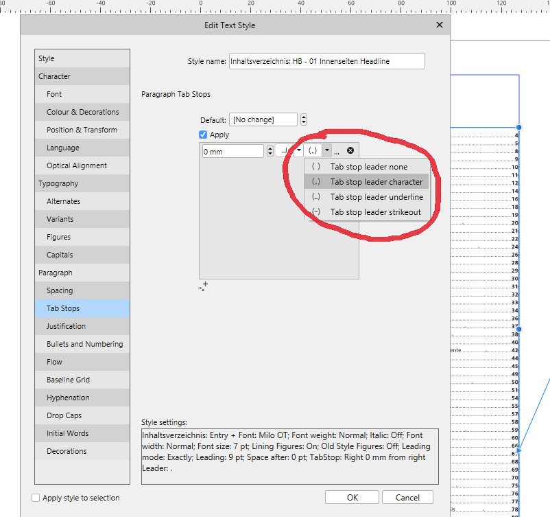 Table Of Contents Leader Feedback For Affinity Publisher V1 On