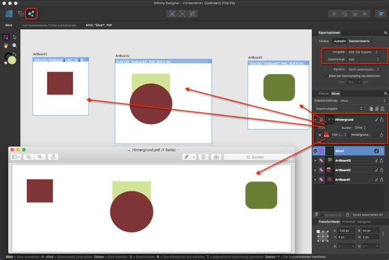 In Affinity Designer How Do I Exporting A Document With Multiple Artboards As Single Page Pdf