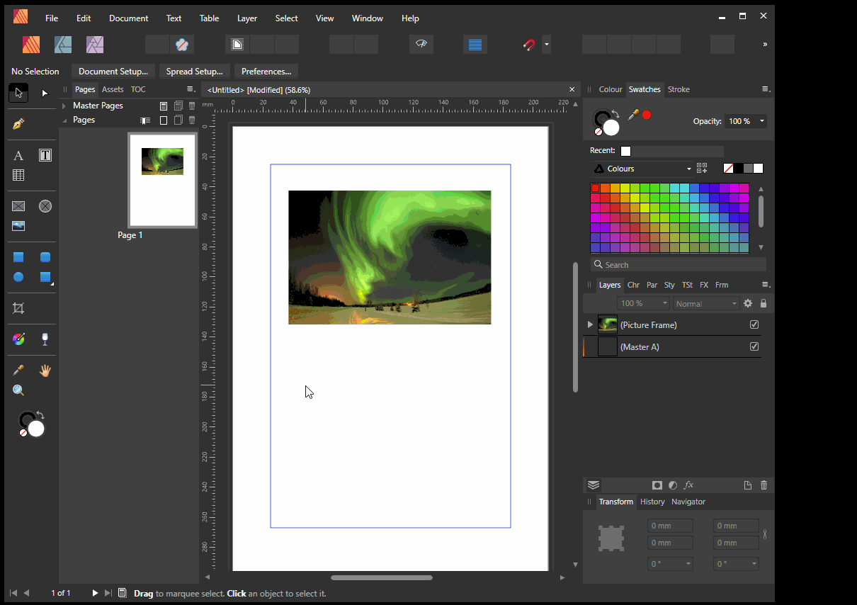 Changing Frame In Publisher Pre V2 Archive Of Affinity On Desktop 