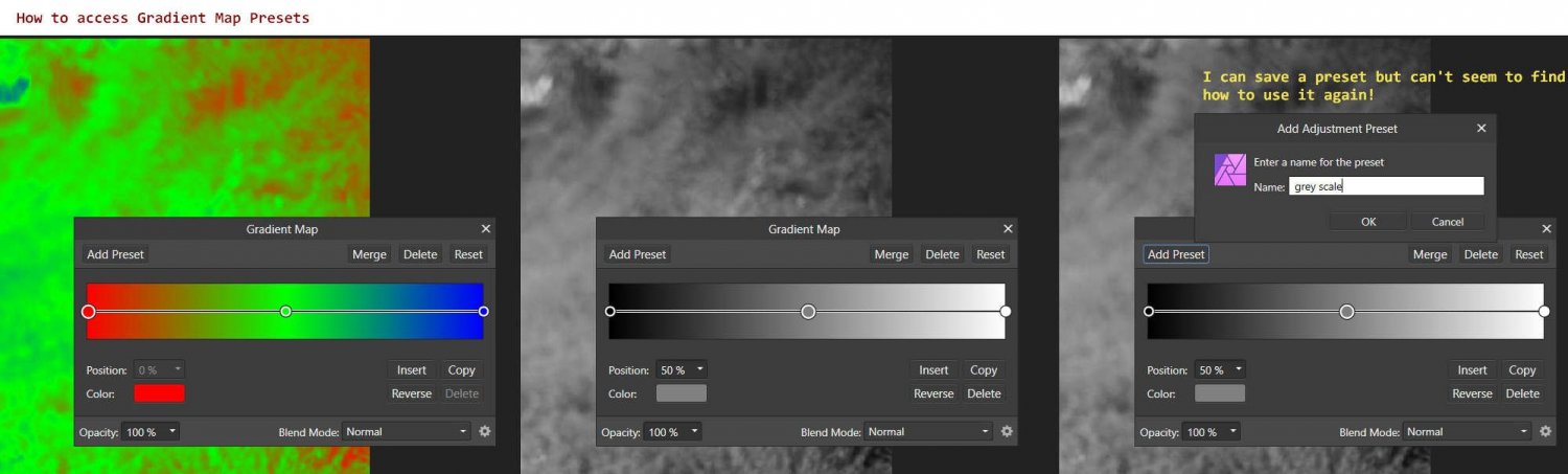 Affinity Photo Gradient Map Preset - How to Access them - Pre-V2 ...