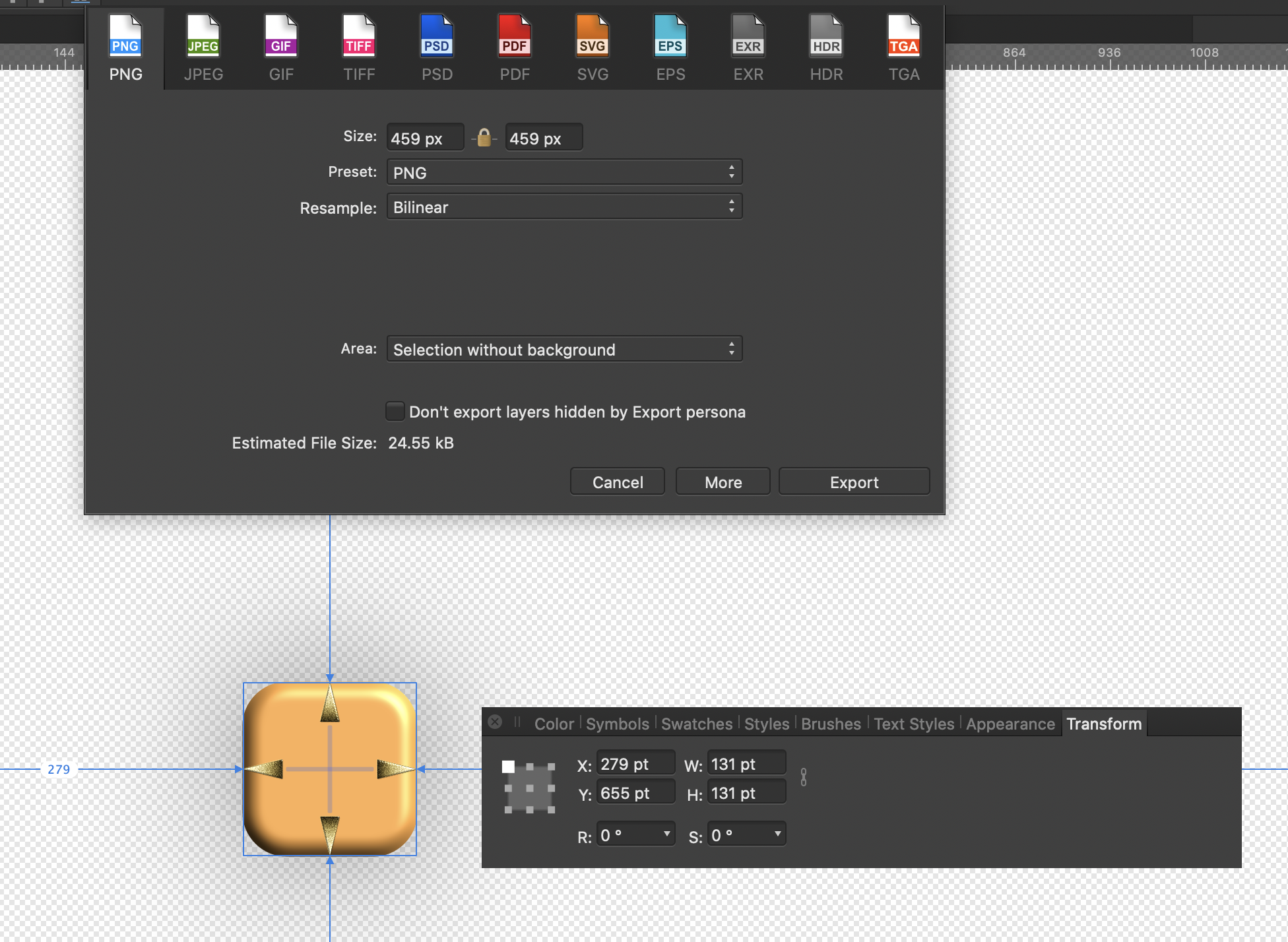 How to export correct size of PNG file with transparent background? - Pre-V2 Archive of Desktop ...