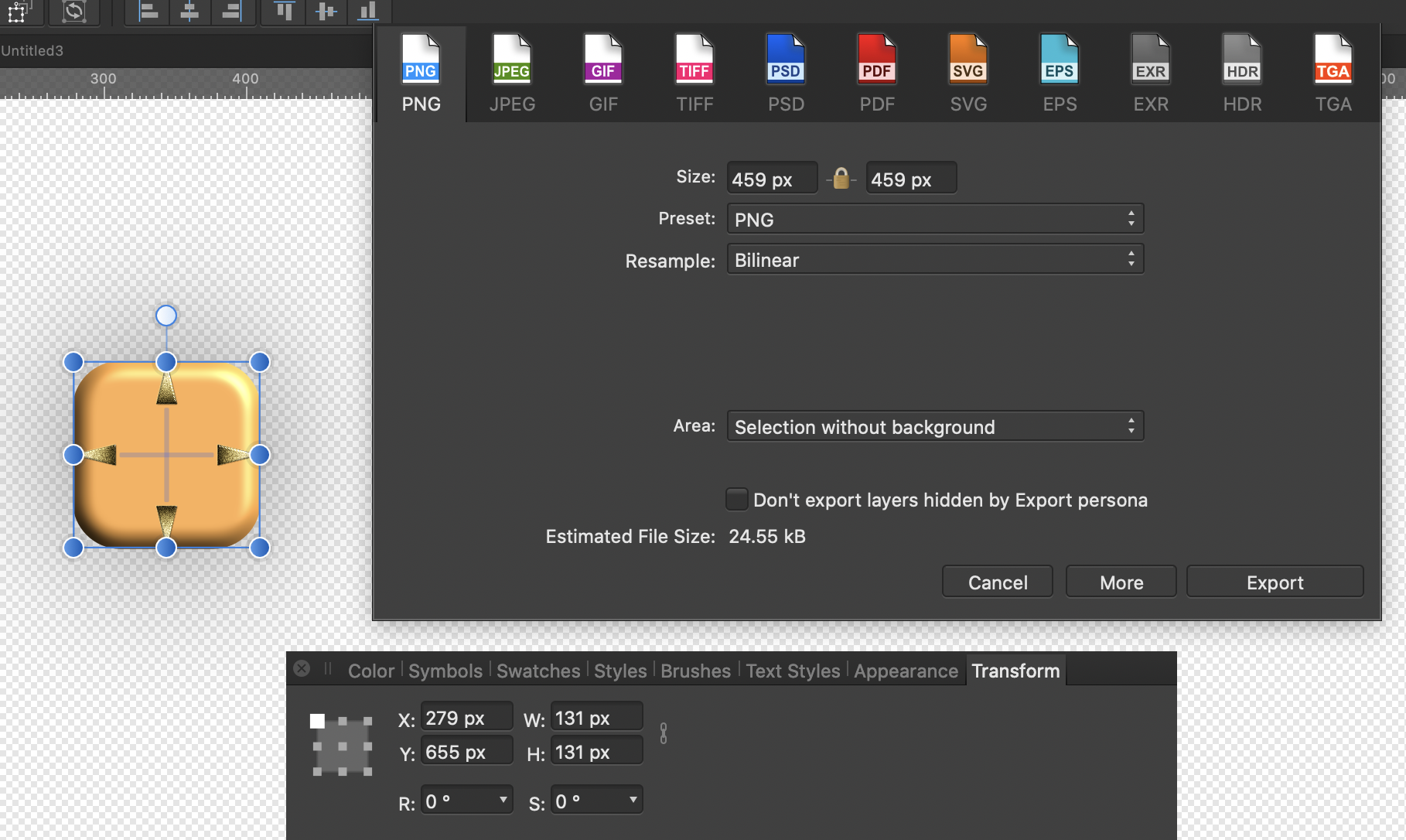 How to export correct size of PNG file with transparent background? - Pre-V2 Archive of Desktop ...