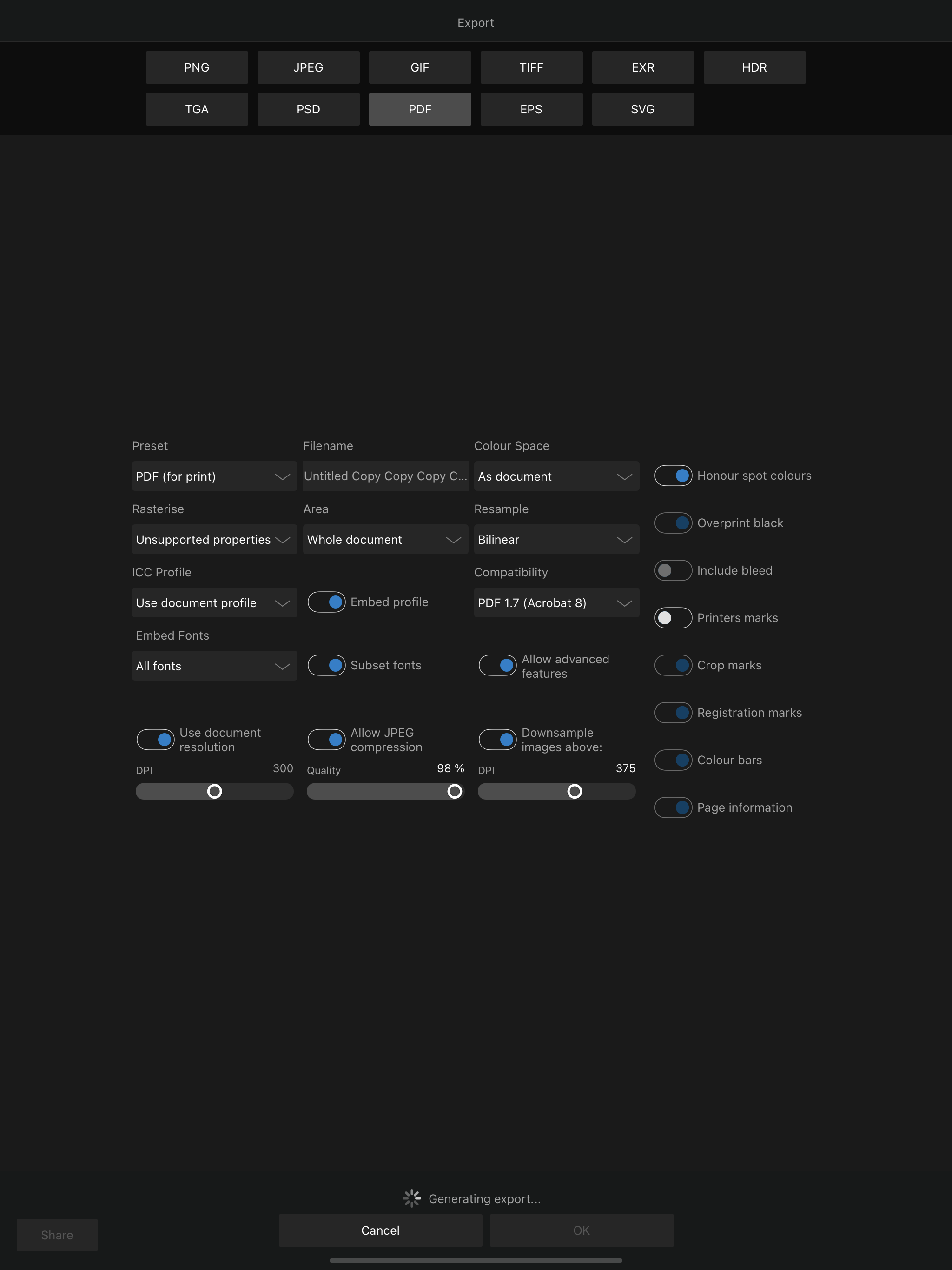 Keeping Size In Pdf Pre V2 Archive Of Affinity On IPad ions 