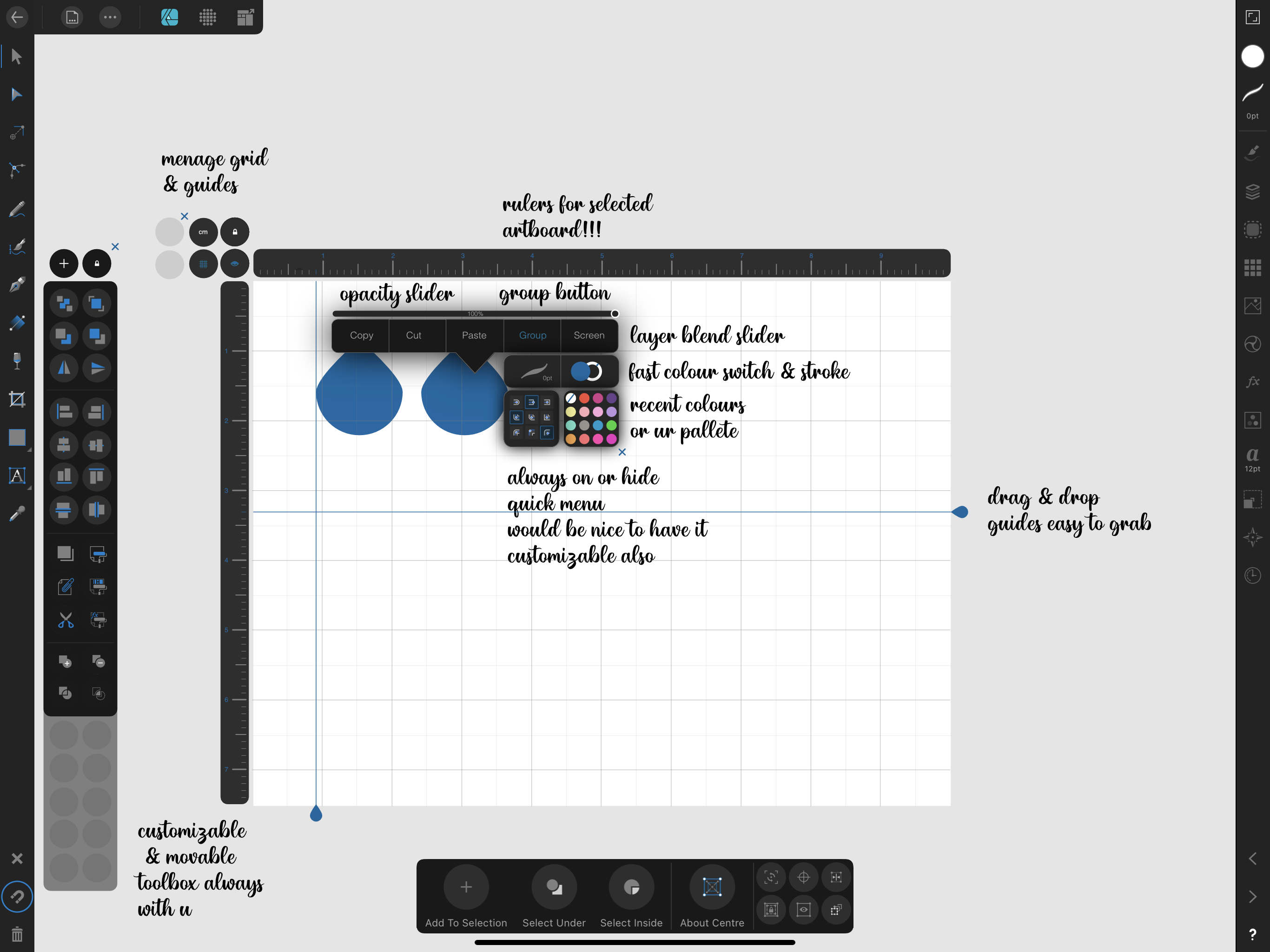 Some Improvements screenshot Included Feedback For Affinity Designer V1 On IPad Affinity 