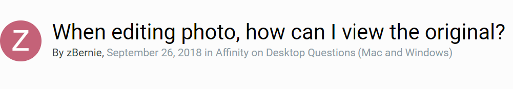 Can you view the original when making edits to a photo? - Pre-V2 ...