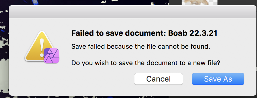 Affinity Photo 1.9.1 File save failure - V1 Bugs found on macOS ...