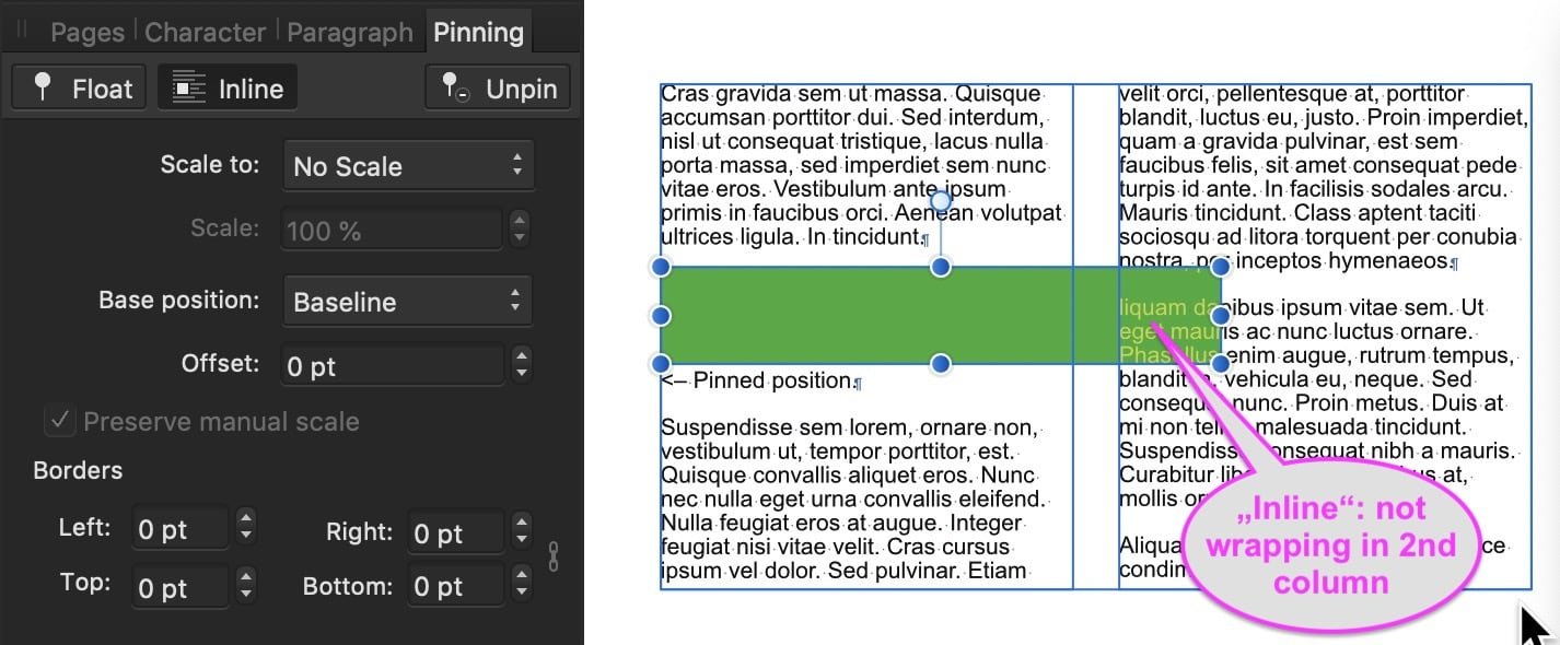 Pinned Objects Columns And Text Wrap Bugs V1 Bugs Found On Macos Affinity Forum