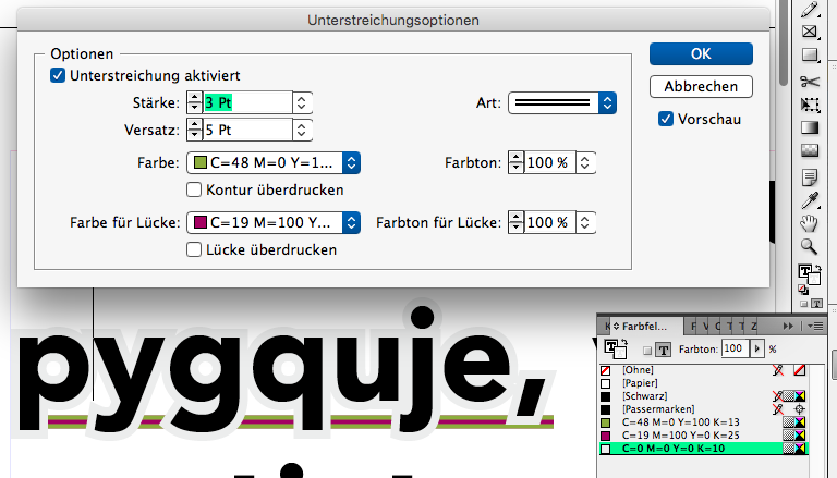 Break underlines for descenders and vary underline/strikethrough weight ...