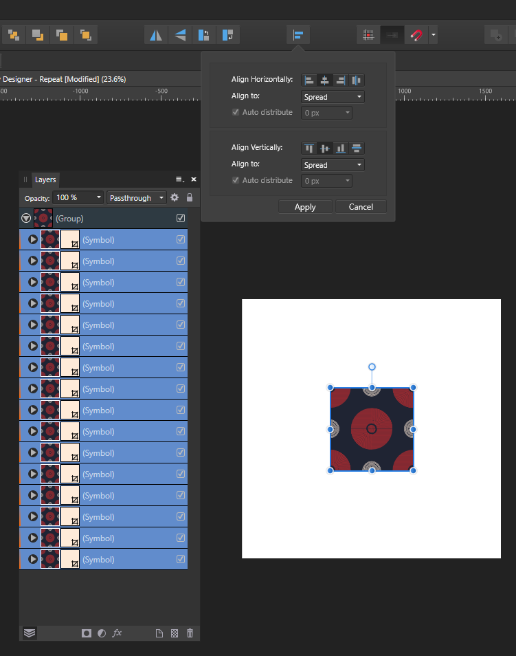 Aligning via spread is behaving differently vertically compared to ... Aligning via spread is behaving differently vertically compared to ...