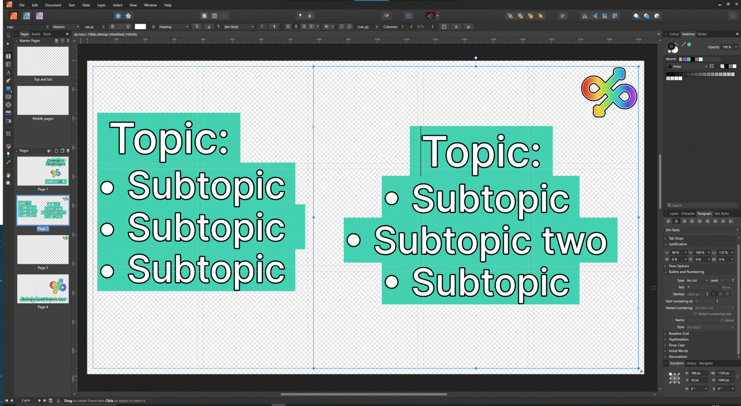 Centering text within a frame - Pre-V2 Archive of Desktop Questions (macOS and Windows ...
