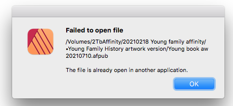 Failed to open file - Pre-V2 Archive of Desktop Questions (macOS and Windows) - Affinity | Forum