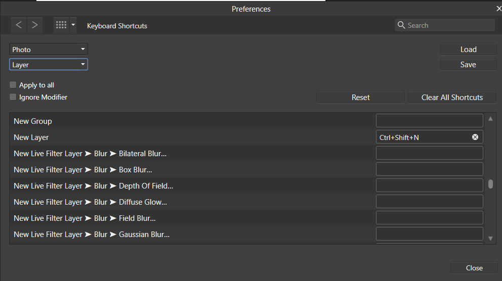 New live filter layer hope to add shortcuts to the layer - Feedback for Affinity Photo V1 on ...