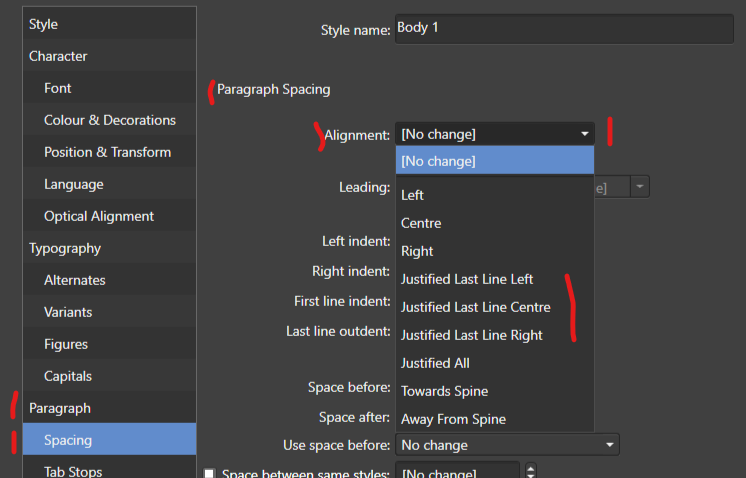 Text styles and justification - Pre-V2 Archive of Desktop Questions (macOS and Windows ...