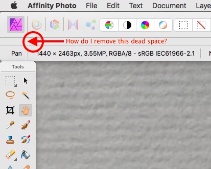 Unwanted space between Toolbar & Context Toolbar - Pre-V2 Archive of Desktop Questions (macOS ...