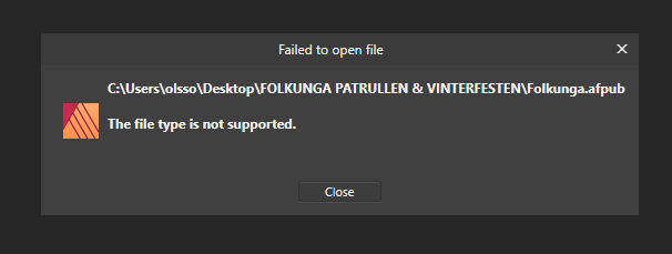 Won't open afpub-file - Pre-V2 Archive of Affinity on Desktop Questions (macOS and Windows ...