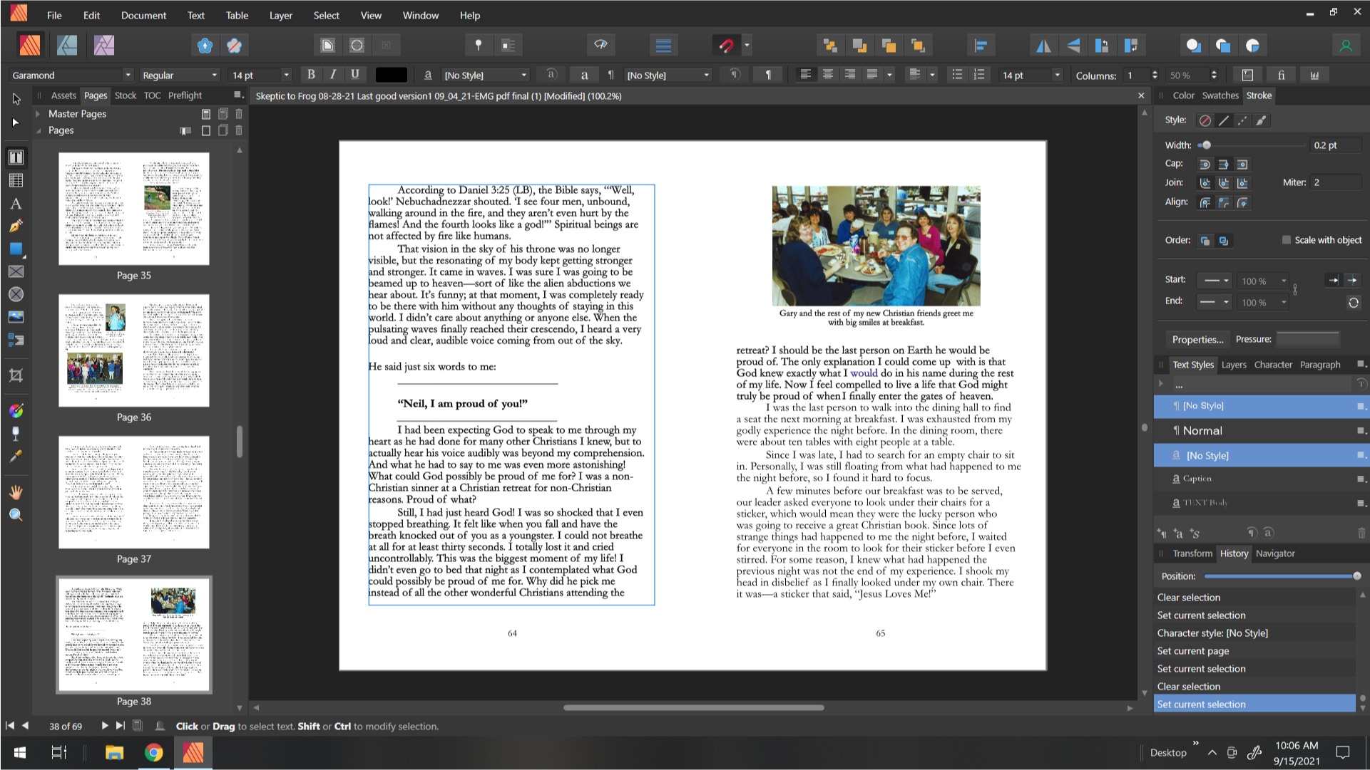 Why is my placed text darker than my original text? I am using the same text font, size and ...