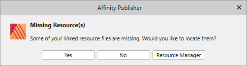 Missing Resource - V1 Bugs found on Windows - Affinity | Forum