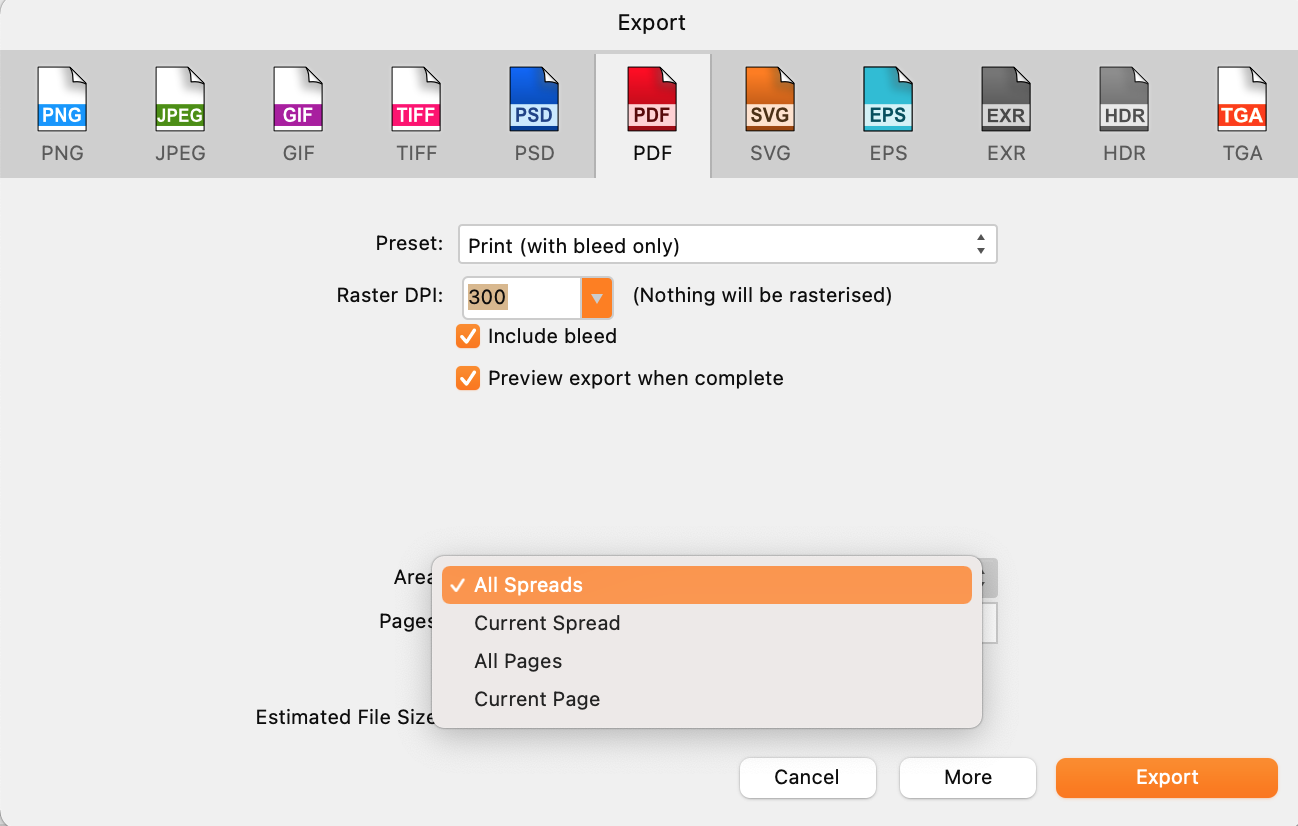 Exporting spreads as single page? - Pre-V2 Archive of Affinity on Desktop Questions (macOS and ...