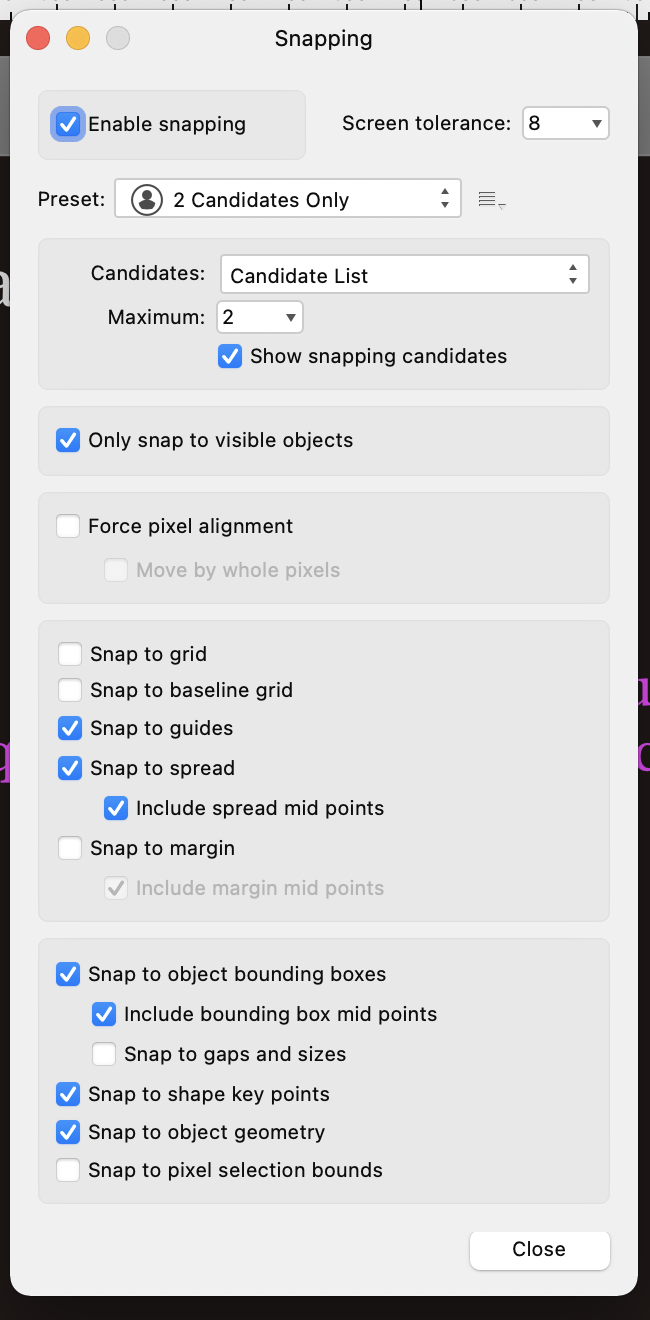 Publisher -- making Snapping Presets permanent - Pre-V2 Archive of Desktop Questions (macOS and ...