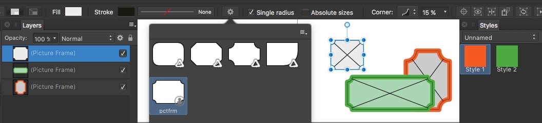picture frame tool and styles - Pre-V2 Archive of Desktop Questions (macOS and Windows ...