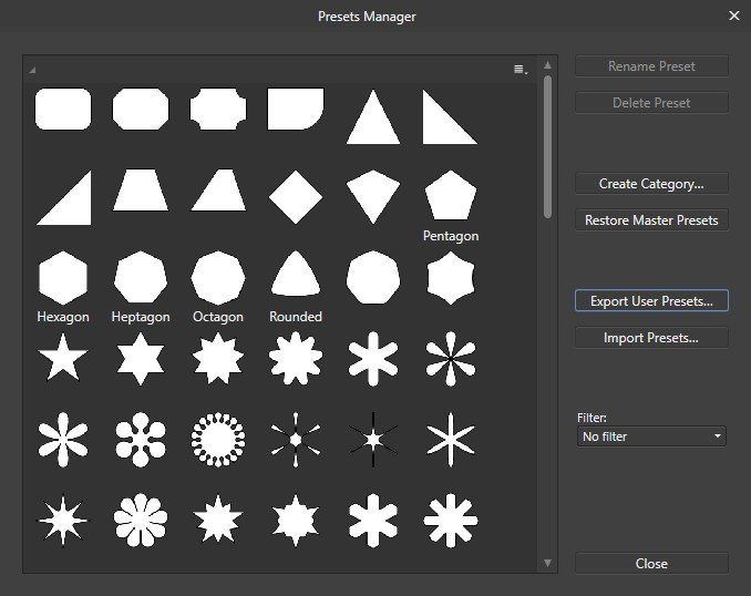 Designer shapes reference / library - Pre-V2 Archive of Affinity on ...