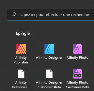 Affinity Suite: transformation of the appearance of the icons ...