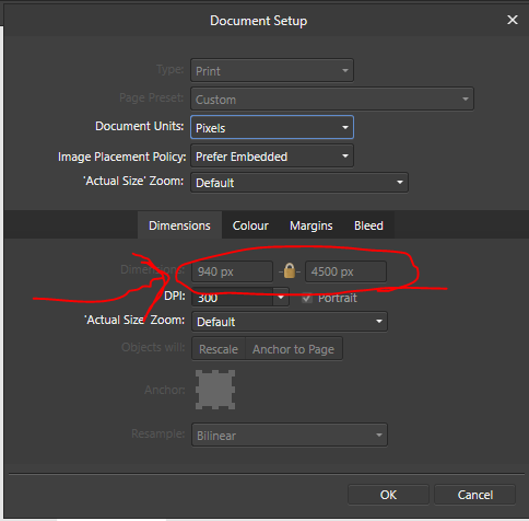 Document set-up won't allow me to resize current document - Pre-V2 Archive of Desktop Questions ...