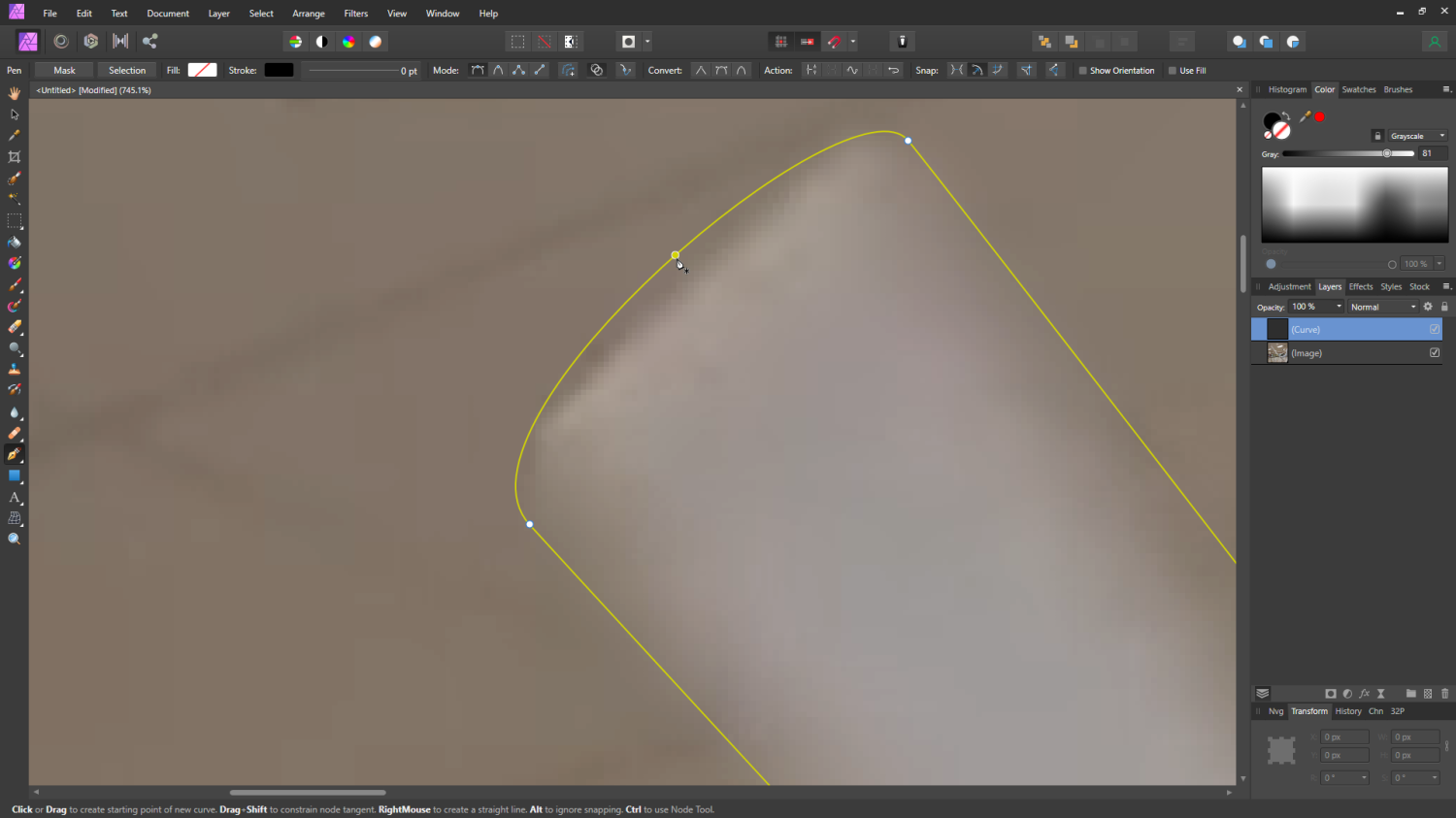 Add additional points to existing curve layer with pen tool (Affinity Photo) - Pre-V2 Archive of ...