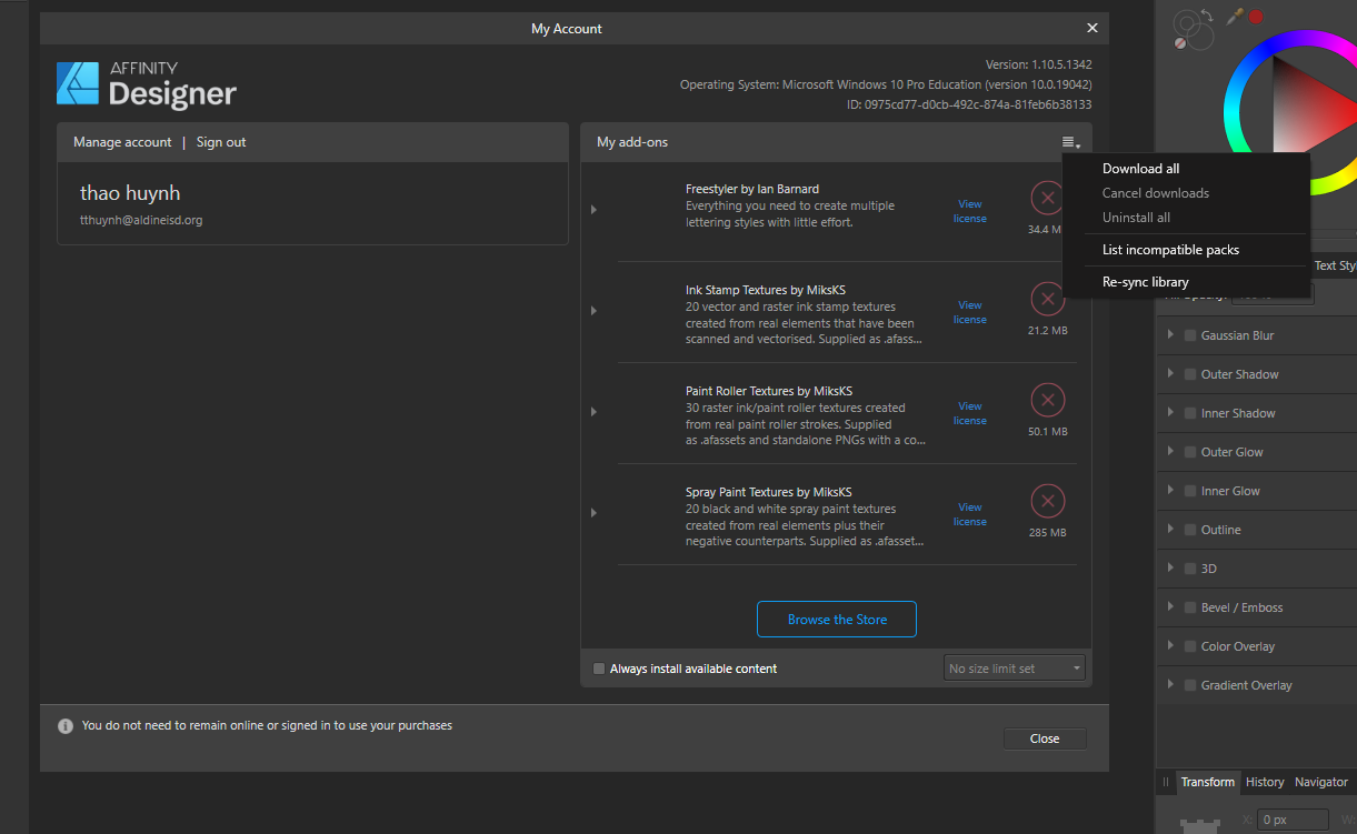 add-ons wont download - Pre-V2 Archive of Affinity on Desktop Questions ...