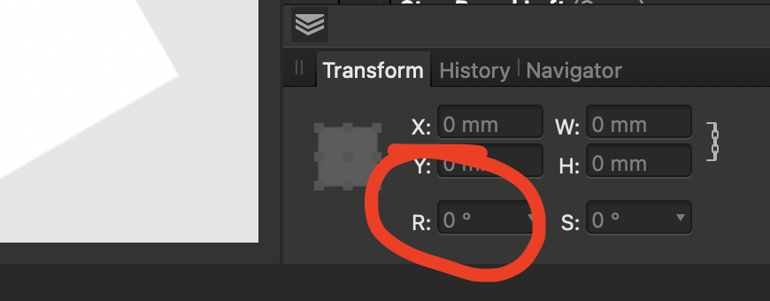 Document canvas Rotation Shown In Transform Feedback For The V1 