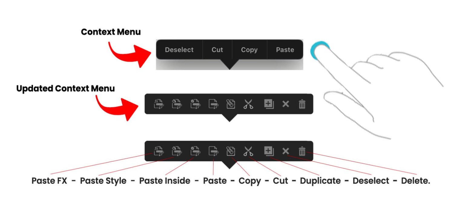 The Updated “Clipboard” Context Menu - Feedback for Affinity Designer V1 on iPad - Affinity | Forum