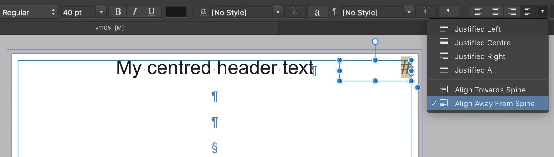 Positioning pagination in a header - Pre-V2 Archive of Desktop Questions (macOS and Windows ...