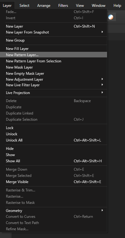 Missing New Pattern Layer option - Pre-V2 Archive of Desktop Questions (macOS and Windows ...