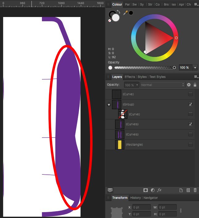 I would like to extract a part of a joined shape in Affinity Designer ...