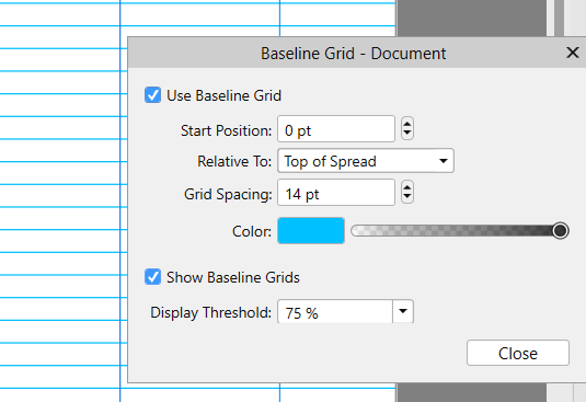 Assistent for baseline grid doesn't change space - Pre-V2 Archive of Desktop Questions (macOS ...