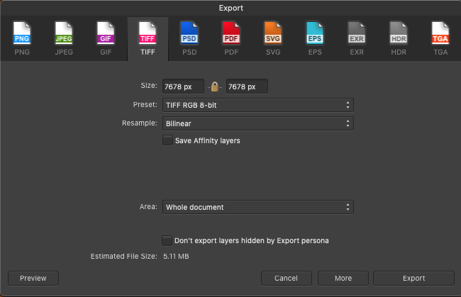 Saving a Tiff file to scale - Pre-V2 Archive of Desktop Questions (macOS and Windows) - Affinity ...