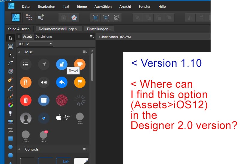 Where Can I Find This Option Ios12 Assets In The Designer 2 0 Version Desktop Questions