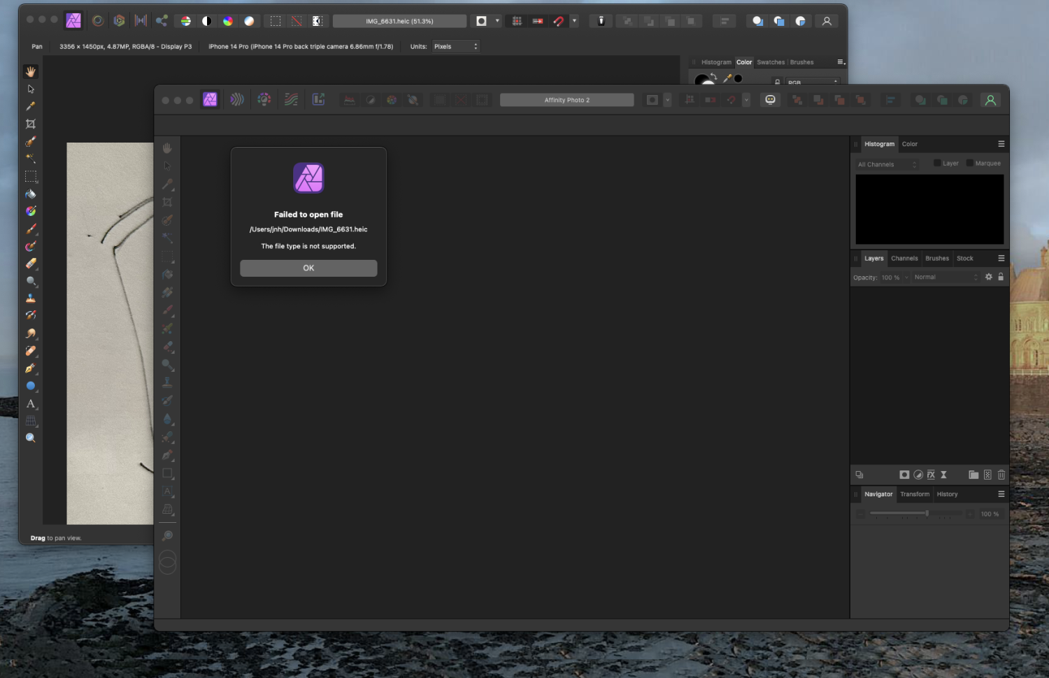 Can't open .HEIC in v2 that v1 can open - V2 Bugs found on macOS - Affinity | Forum