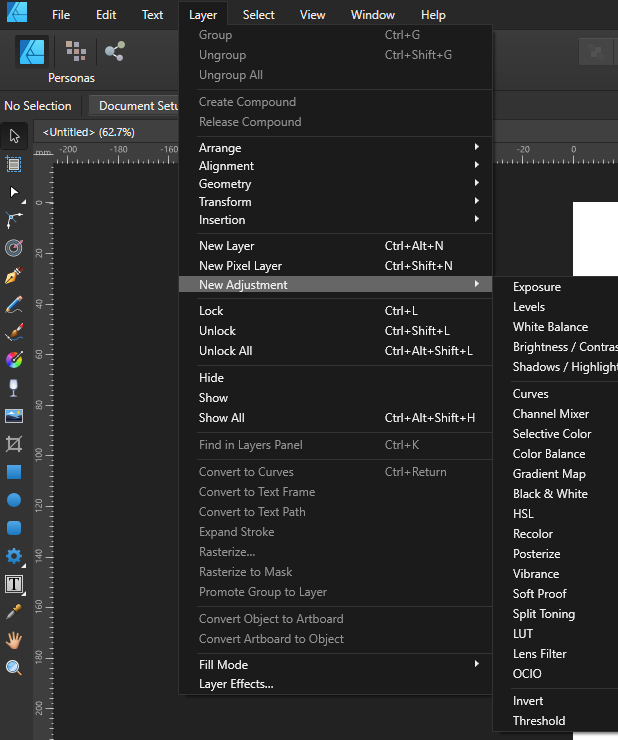 Affinity Designer 1 10 5 Can t Find Live Filter Layer Desktop