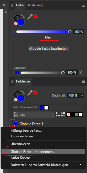 Color Swatches Panel - renaming global color does not update name in listview - V2 Bugs found on ...