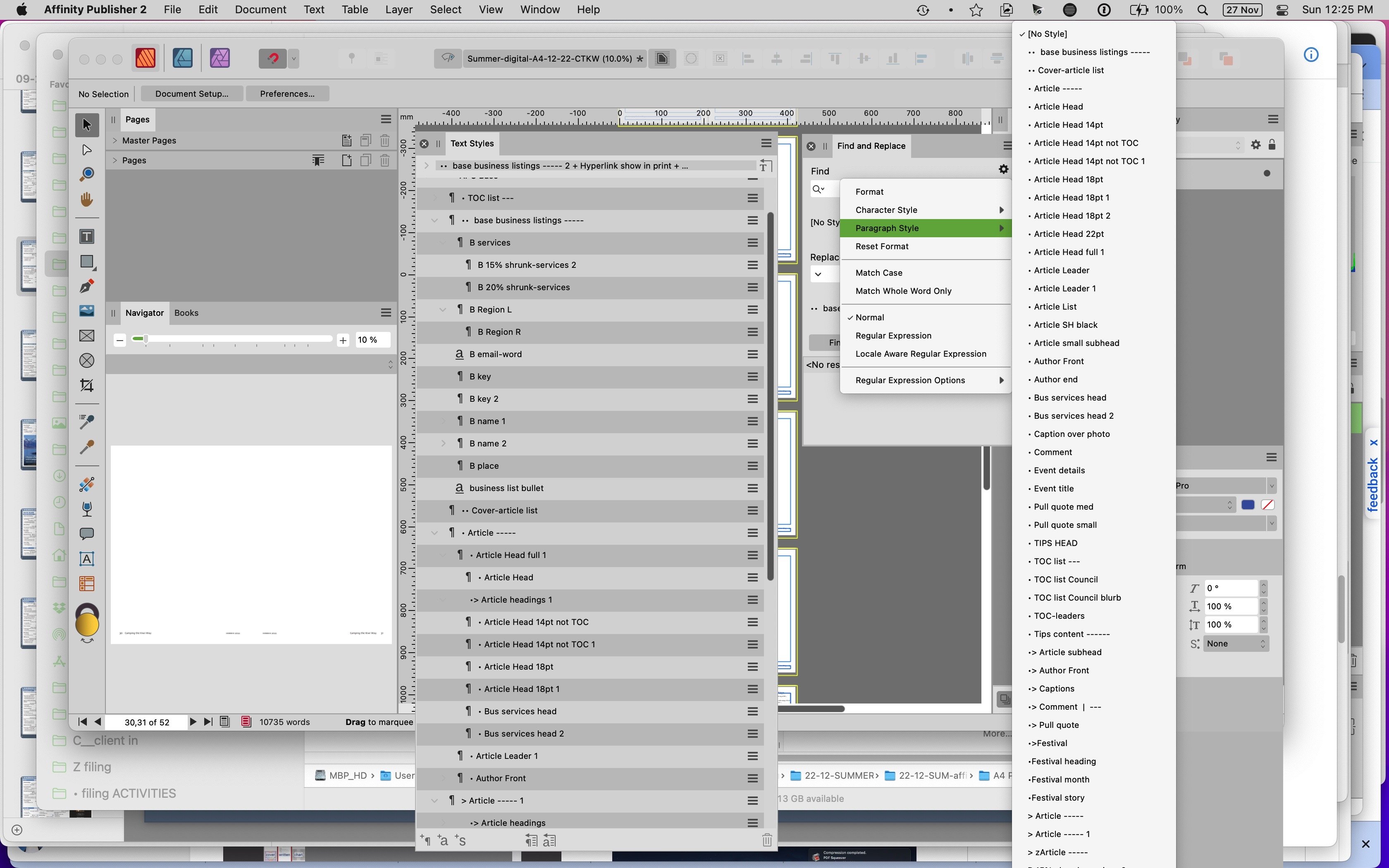 Find: paragraph style: popup menu list falls off the bottom of the screen - V2 Bugs found on ...